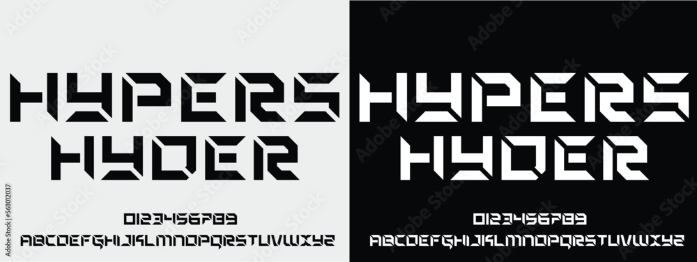 HYPERS HYDER Modern Bold Font. Regular Italic Number Typography urban ...