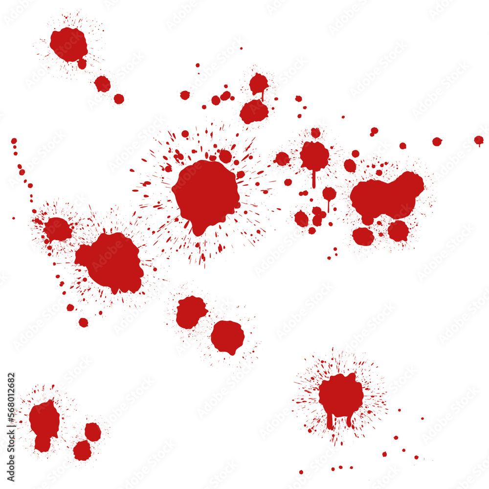 Blood splatter, horror backgrounds. Watercolor brush isolated on PNG ...