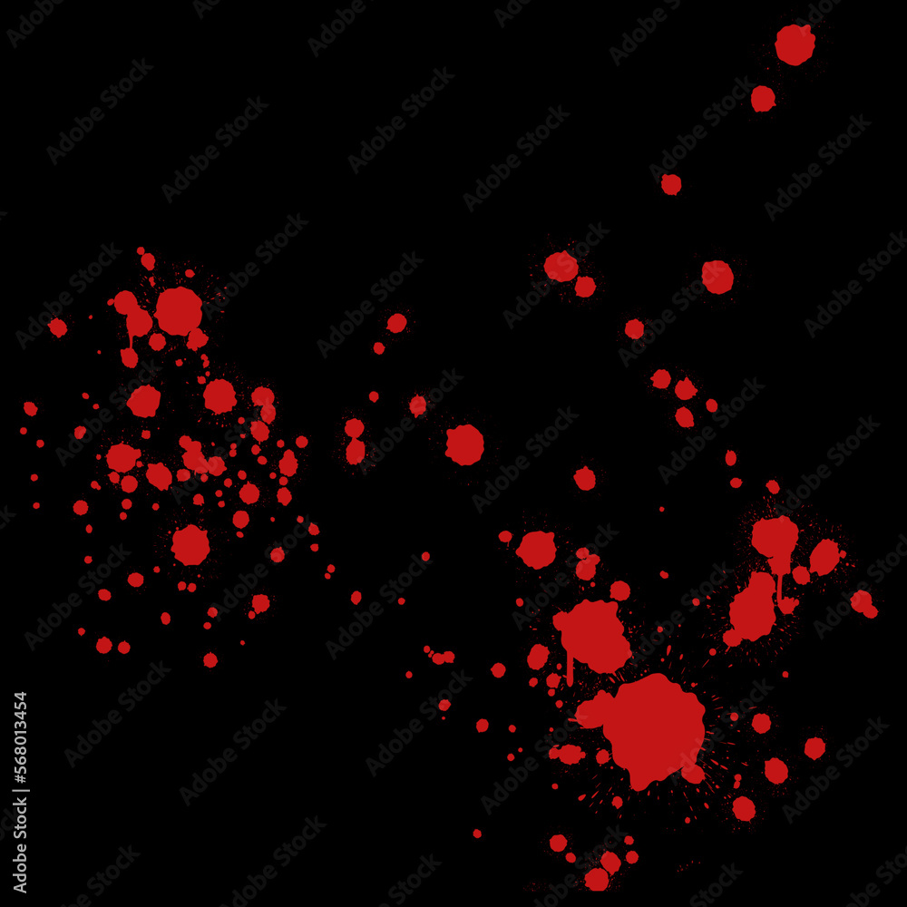 Blood splatter, horror background. Blood splash overlays on black ...