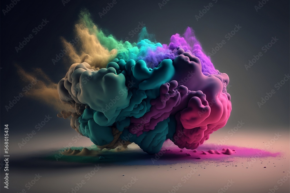 Abstract smoke, luqiud, dust, gas. Ai generated background illustration ...