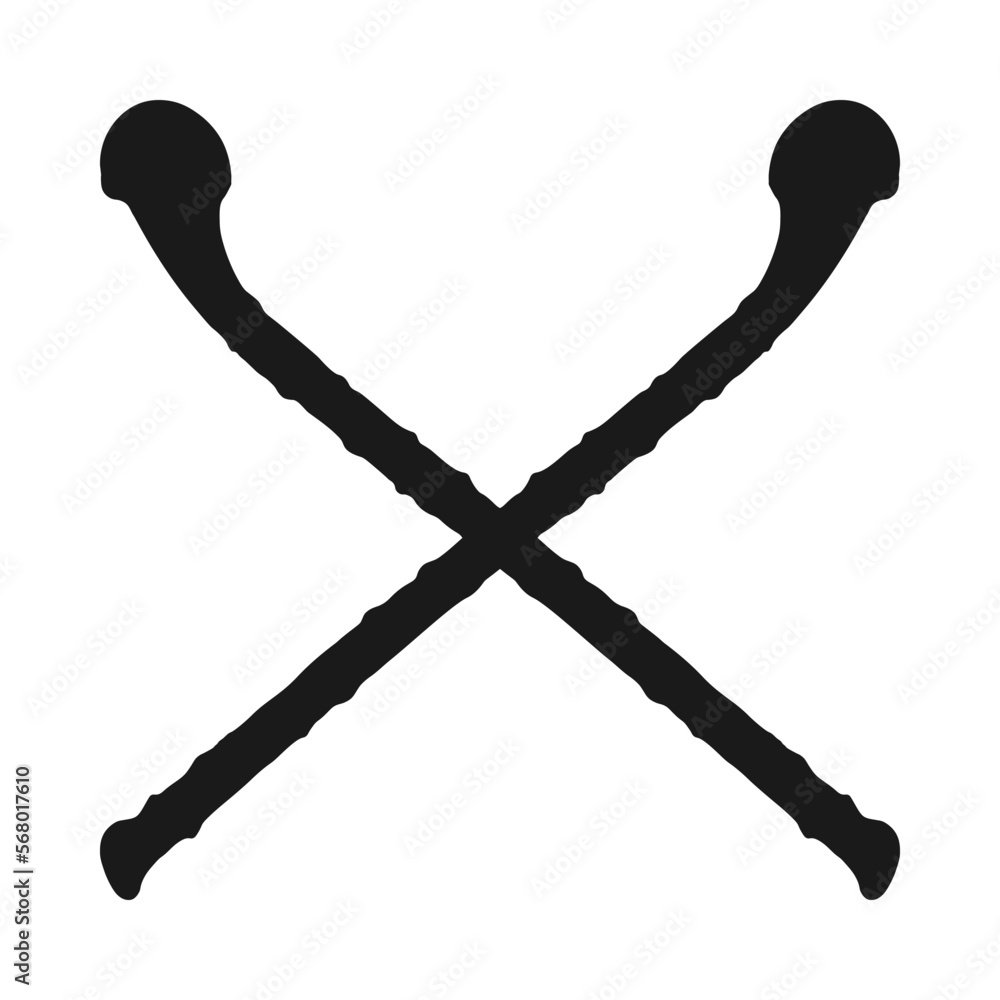 Crossed Irish Shillelagh Sticks Cudgel Icon Stock Vector | Adobe Stock