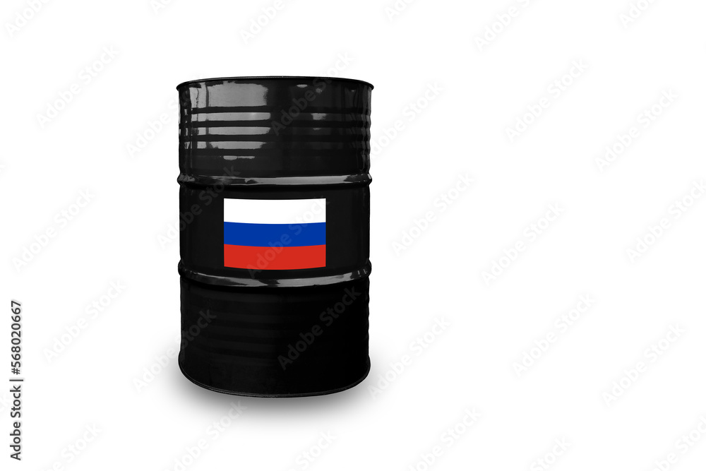 Russian urals crude oil barrel on a transparent background with soft ...