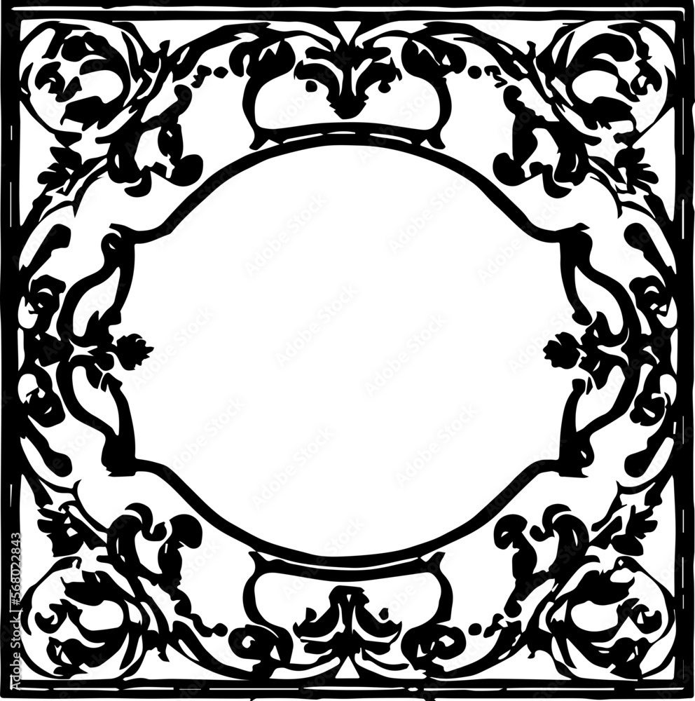 An transparent baroque style frame border design element. Shapes were ...