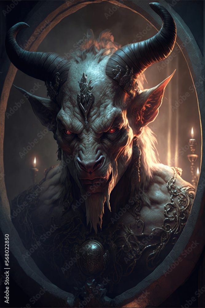 demonic creature generative ai portrait Monster creature Portrait 3D ...