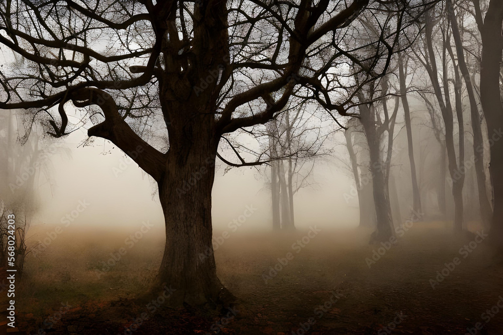scary forest. haunting atmosphere. halloween. spooky forest. uncanny ...