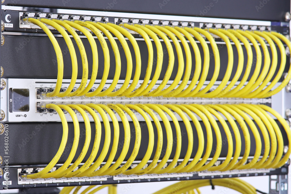 Telecommunication rack for the organization of Ethernet connection from ...