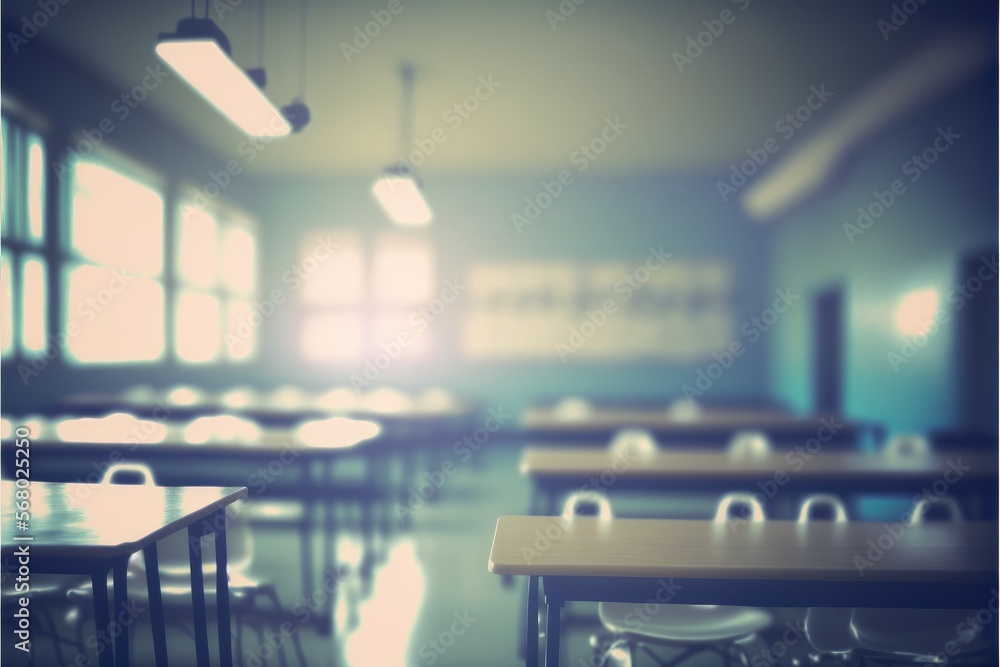 empty defocused classroom with chalkboard generative ai school and ...