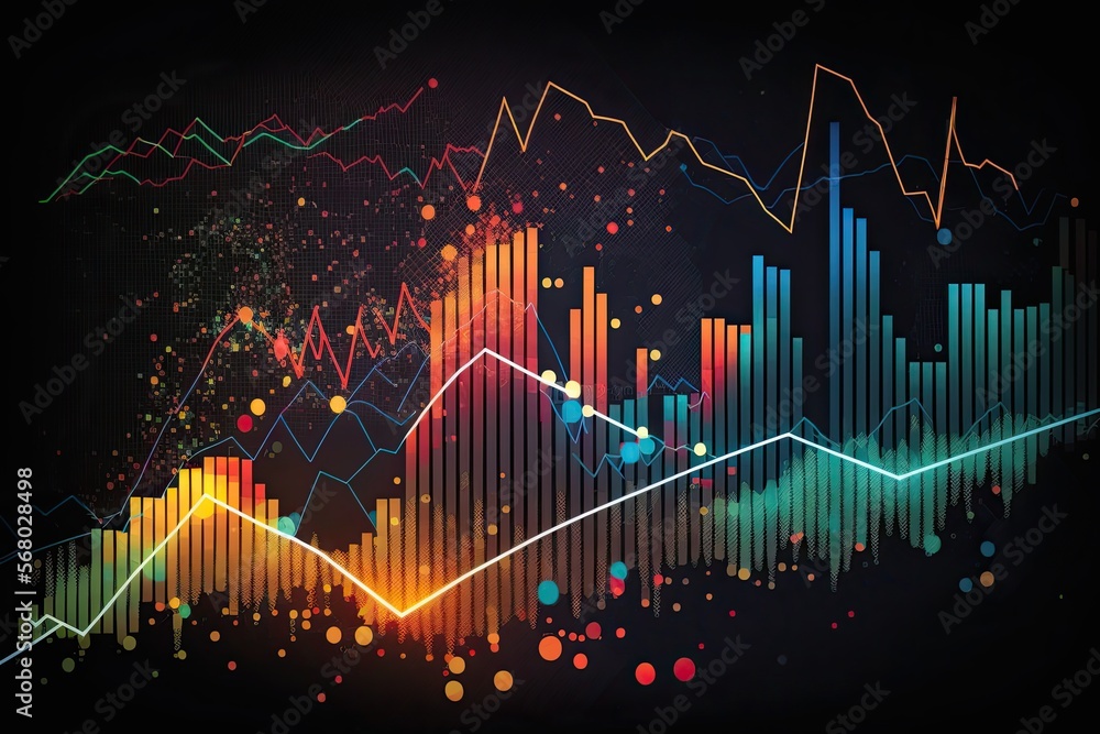 Financial chart with candlestick graph. Finance and investment concept ...