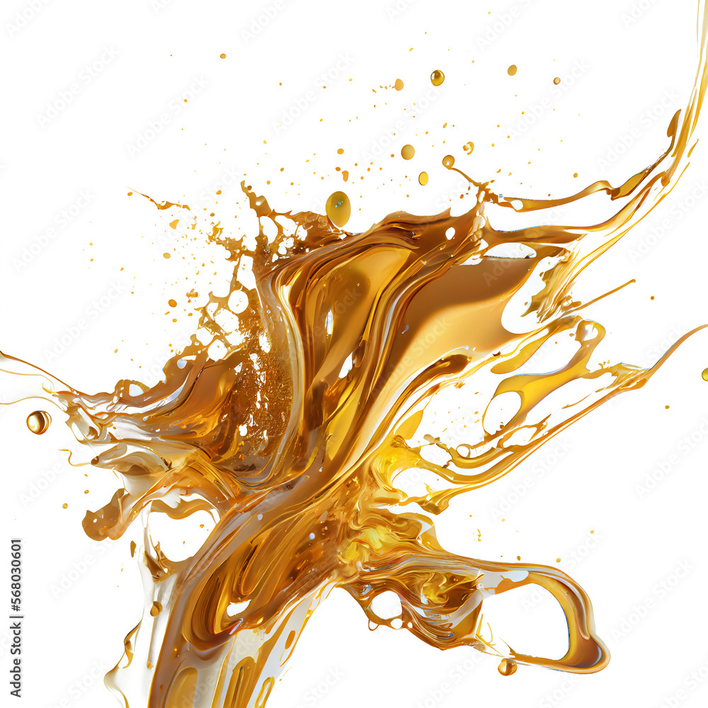 Radiant Gold Liquid Splash: An Elegant Illustration for High-End ...