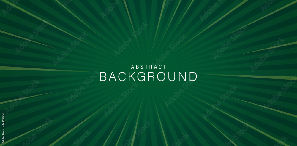 Abstract green background with rays and space for text, wallpaper, web ...