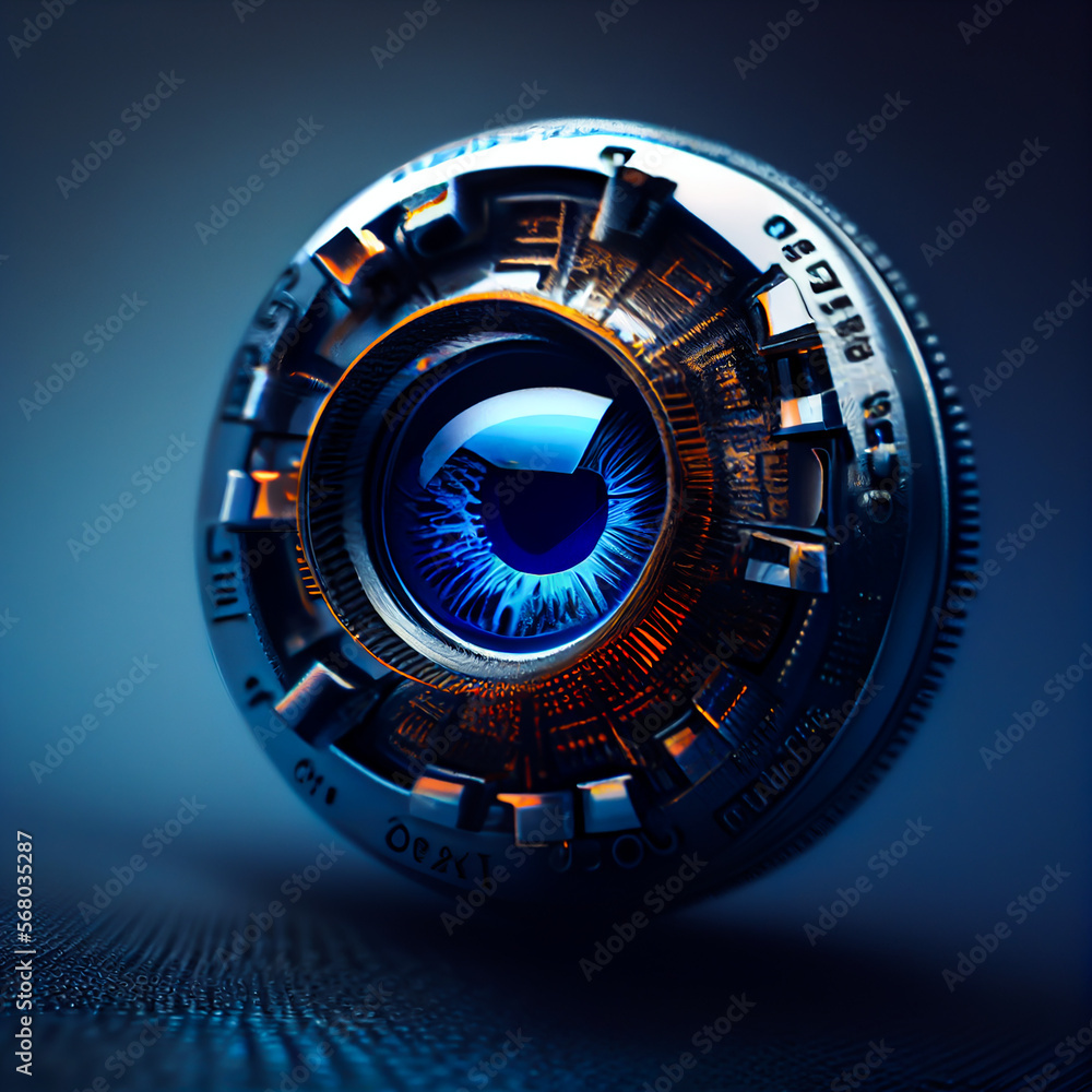 Futuristic Time machine like eye of the world Stock Illustration ...