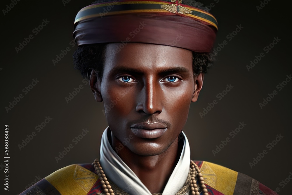 Beautiful male from Eritrea in traditional clothes, created with ...