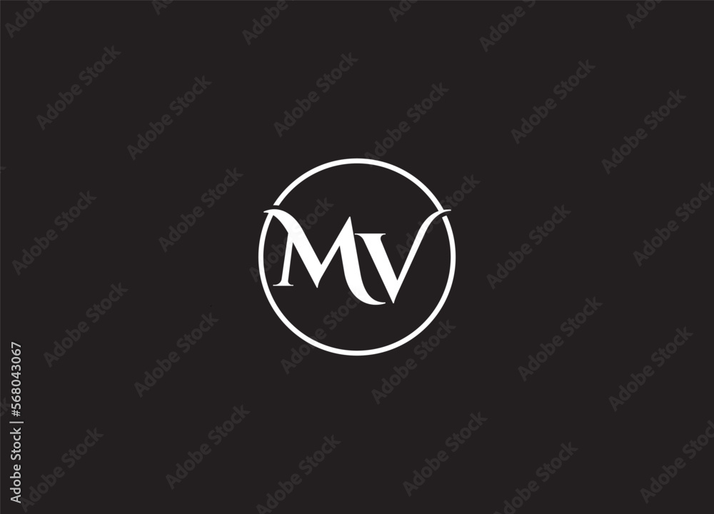 MV Alphabet letters Initials Monogram logo design Stock Vector | Adobe ...