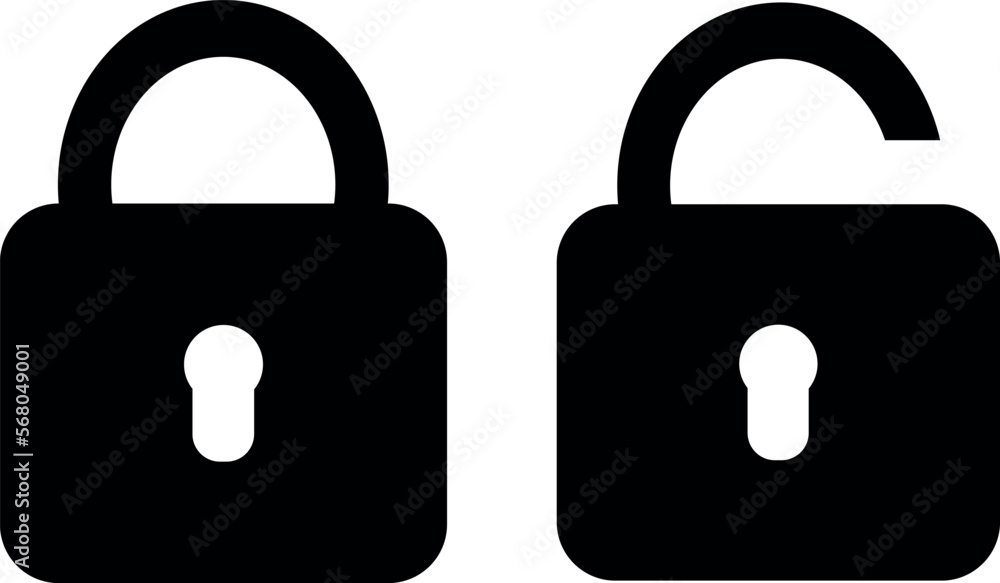 Lock and Unlock icon. Lock, Unlock sign and symbol Stock Vector | Adobe ...