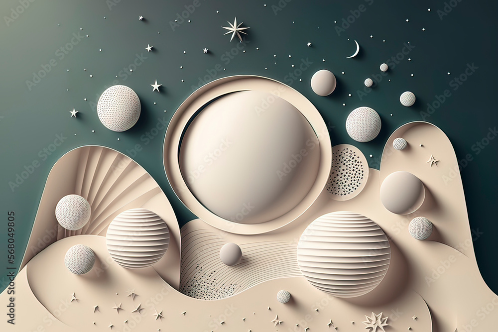 Abstract space background with planets and solar system from colored ...