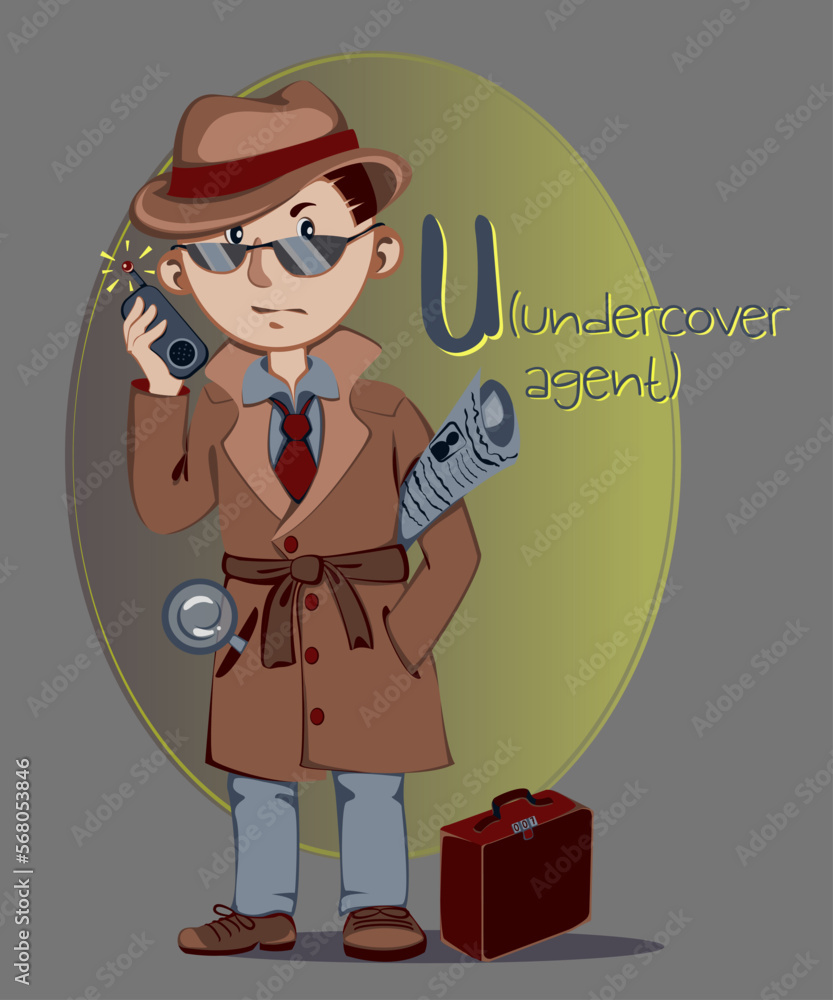 undercover agent Illustration of occupations in alphabetical order for ...