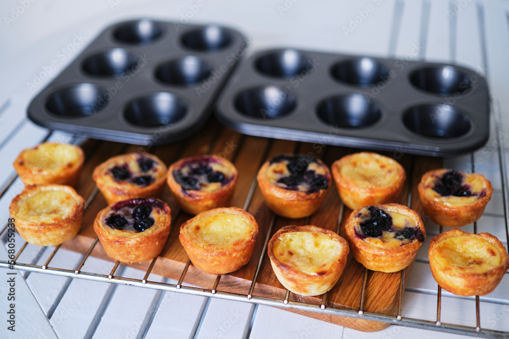 Belem cakes or Pasteis de Belem, Portuguese pastel de Nata Custard ...