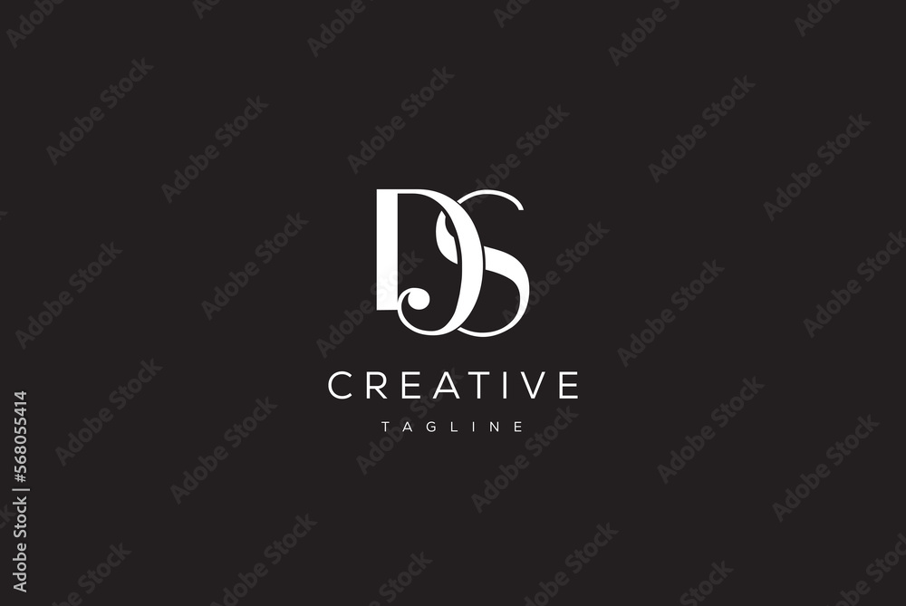 Abstract letter DS minimal logo design template. D S letter design ...
