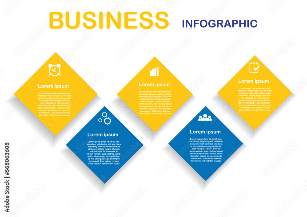 Business process graph, step to success diagram and chart illustration ...