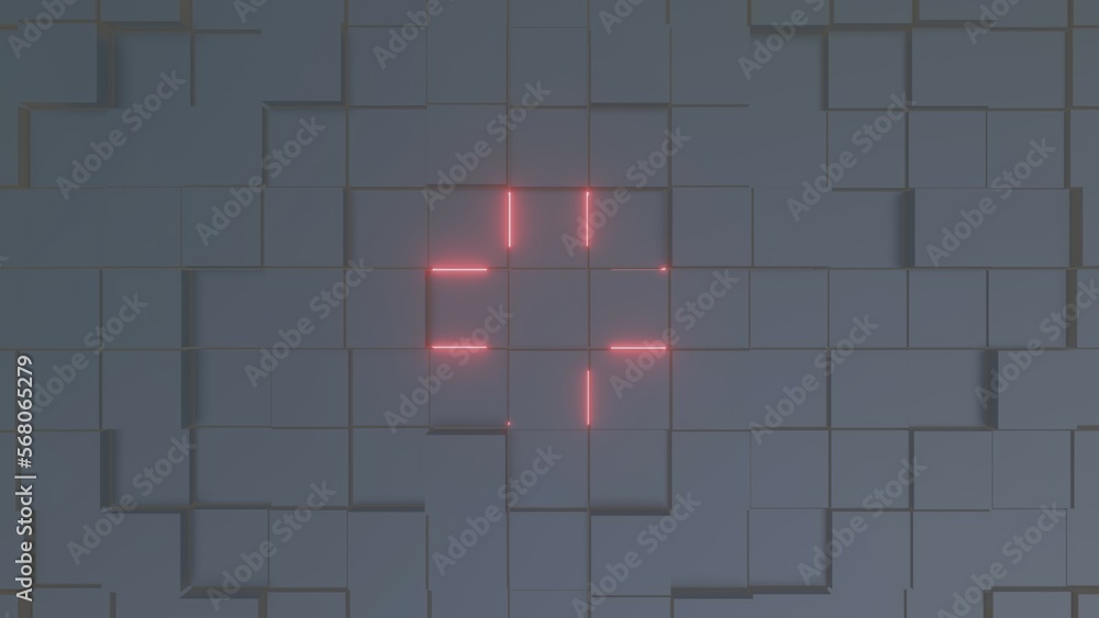Black Cube, Red Glowing Light Background, 3D Render Abstract Background ...