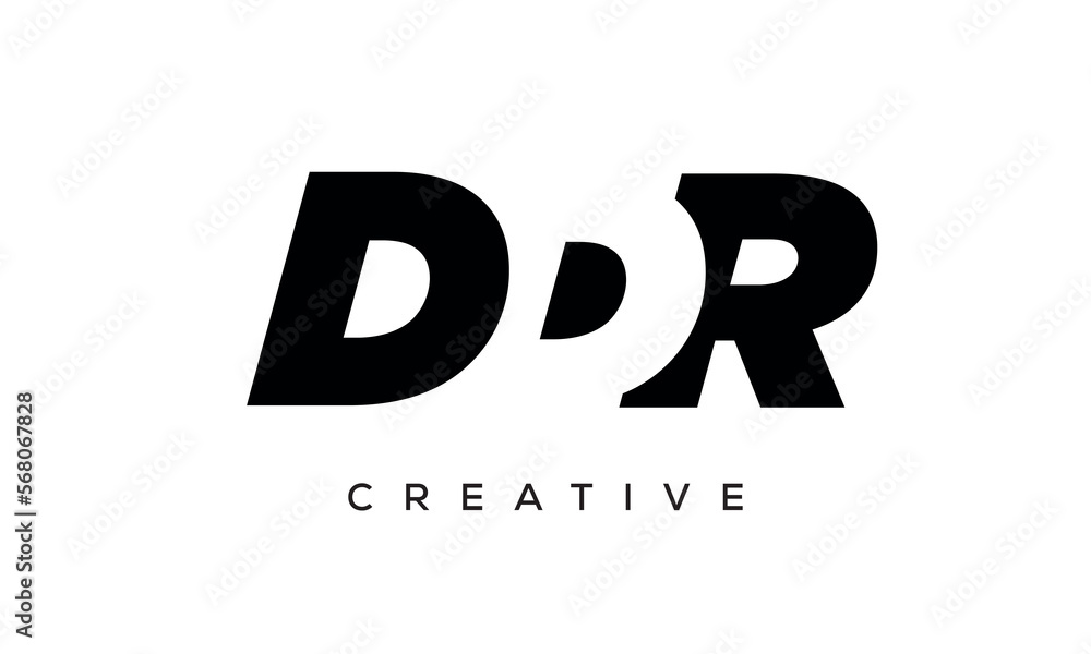 DDR letters negative space logo design. creative typography monogram ...
