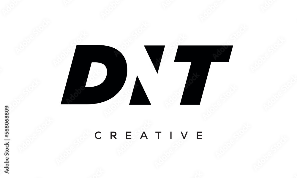 DNT letters negative space logo design. creative typography monogram ...