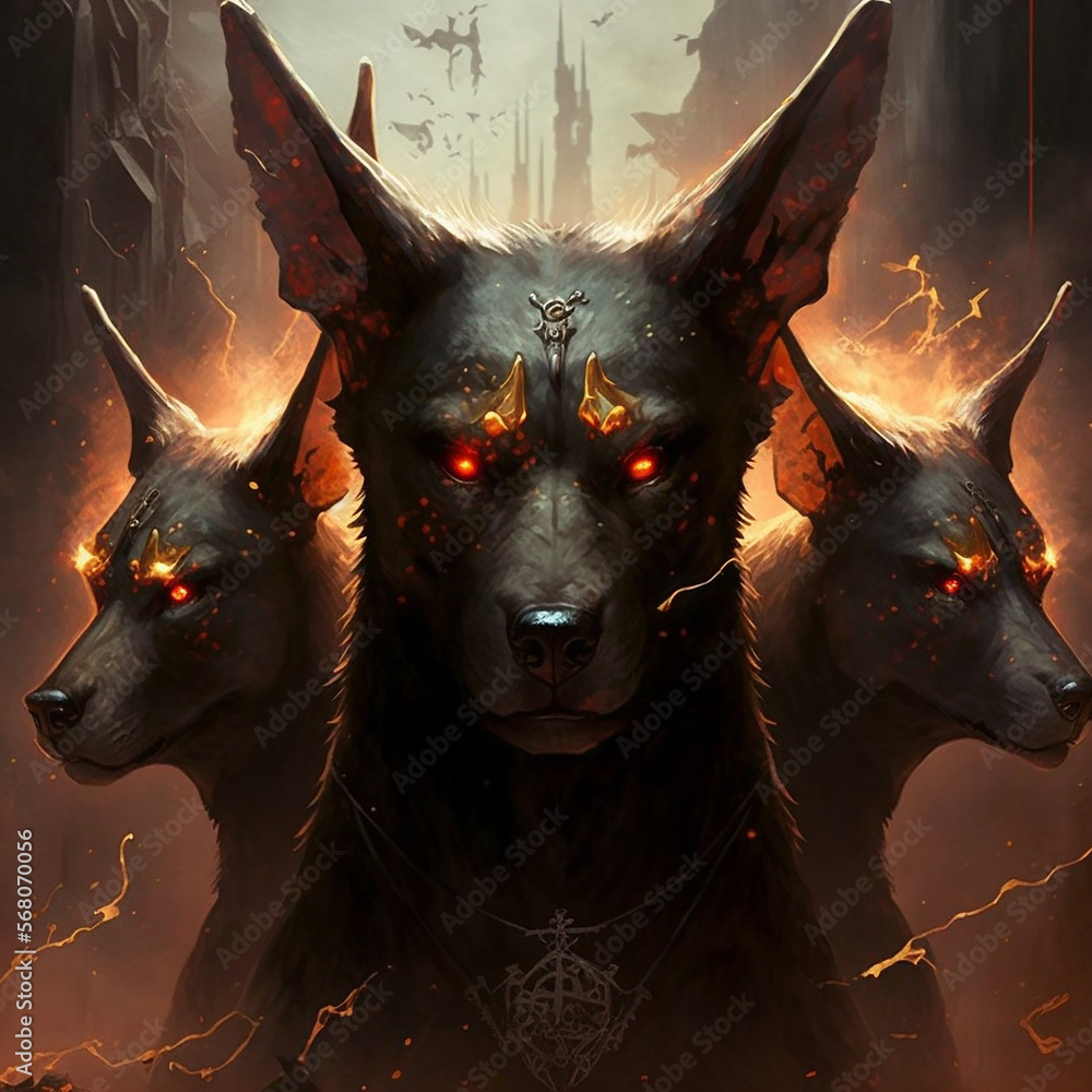 Cerberus design. Vector illustration Cerberus Greek mythological ...