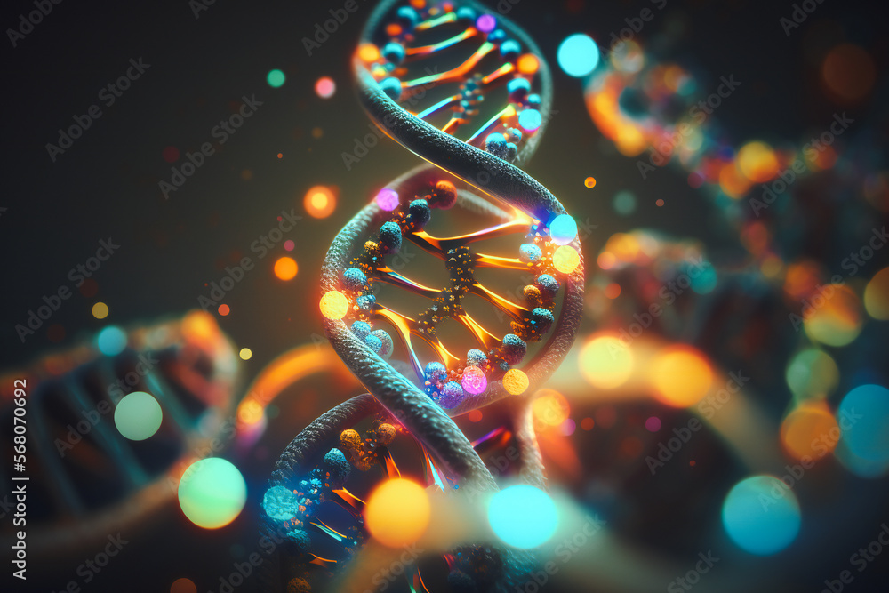 A stylized depiction of a DNA molecule, highlighting its intricate ...