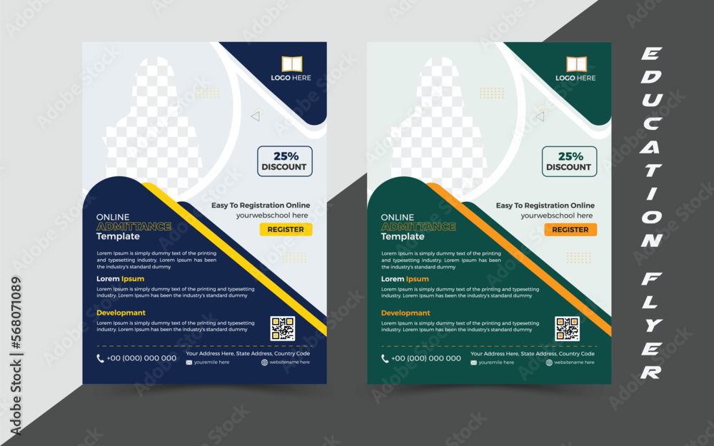 education flyer template design, Vector eco flyer, poster, brochure ...