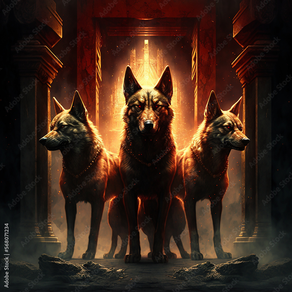 Cerberus design. Vector illustration Cerberus Greek mythological ...