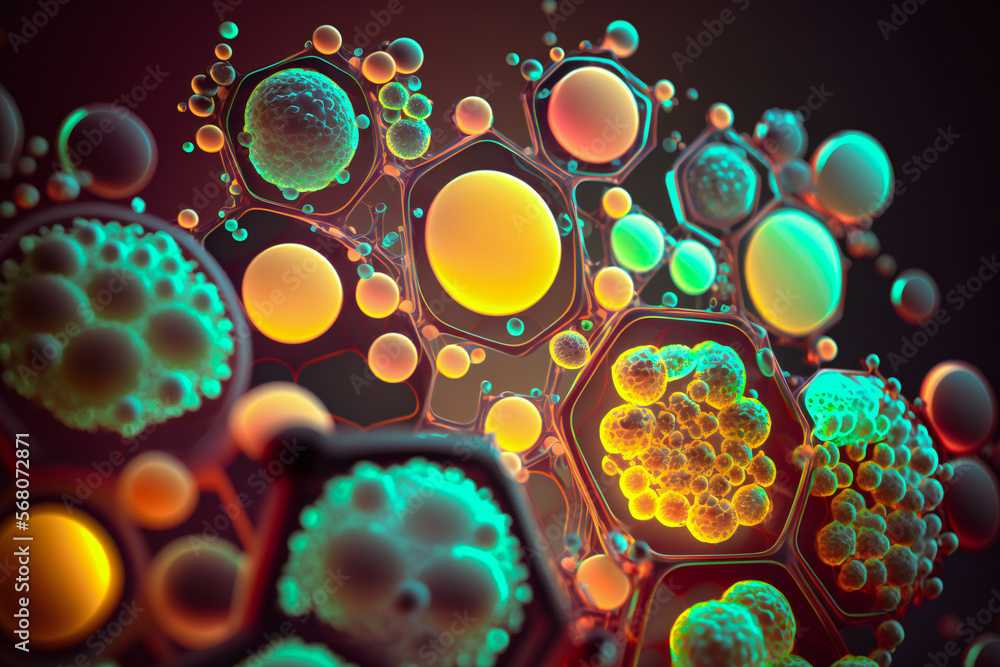 An abstract representation of cells, highlighting their complex ...