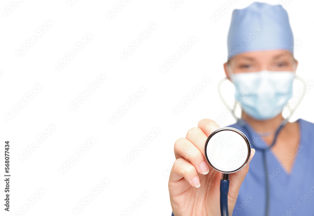 Medical doctor showing stethoscope close up isolated cutout PNG on ...