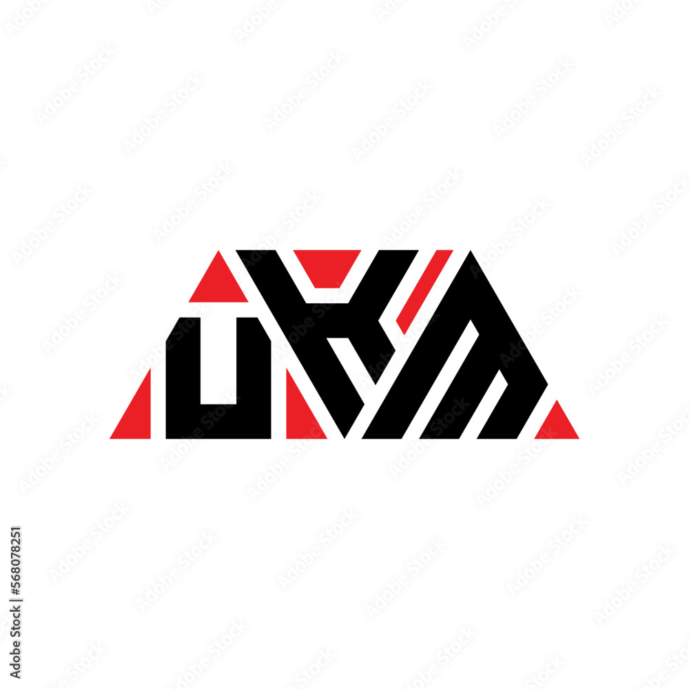 Vetor de UKM triangle letter logo design with triangle shape. UKM ...