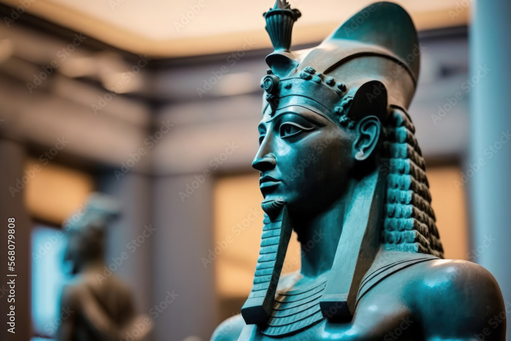 October 1, 2022, in Moscow. In a museum, a statue of the ancient ...