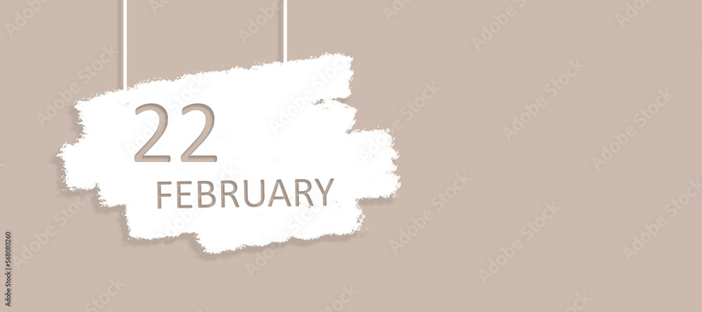 February 22nd. Day 22 of month, Calendar date. Poster, badge design ...