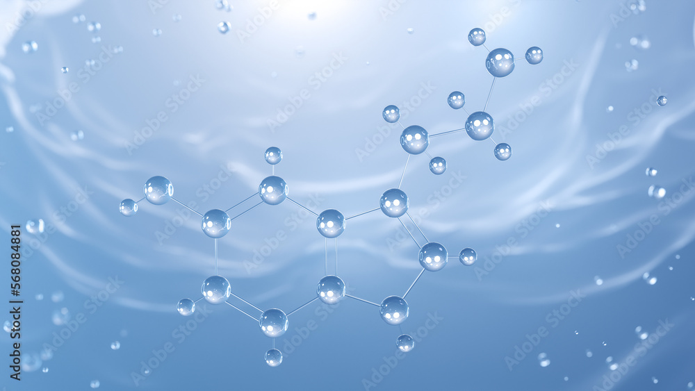 serotonin molecular structure, 3d model molecule, c10h12n2o, structural ...