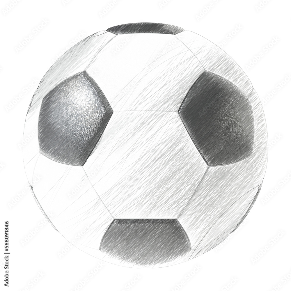 Soccer ball isolated transparent background drawing Stock Illustration ...
