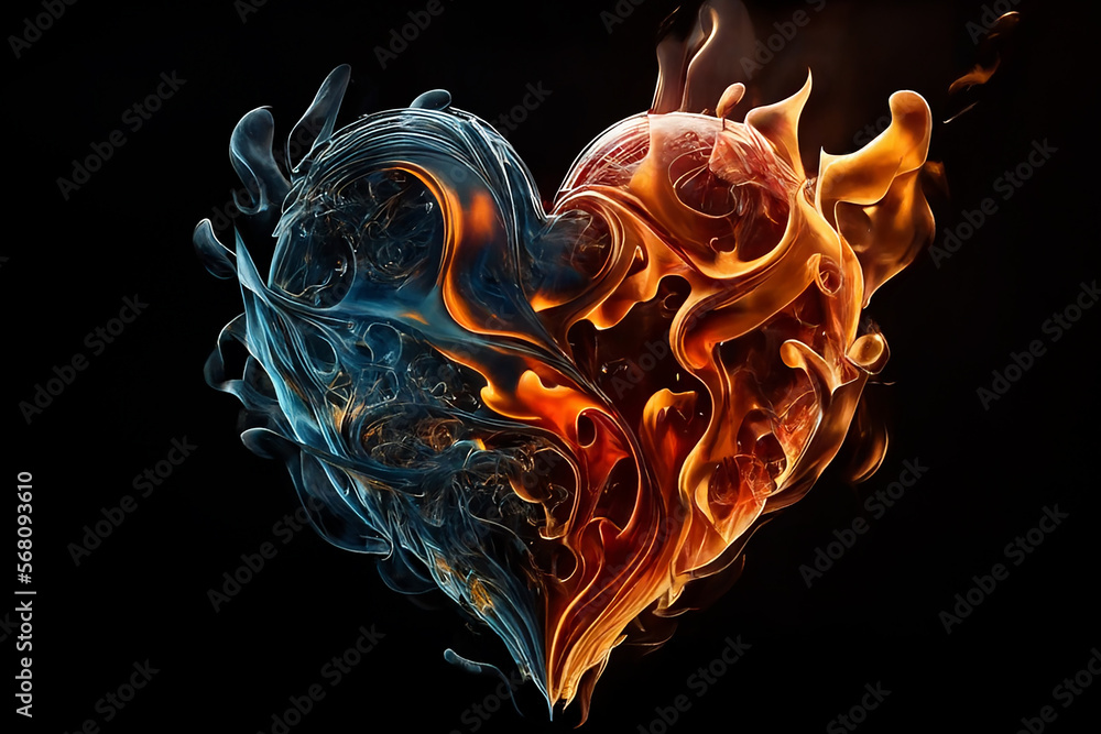 Fire And Ice Heart Hd