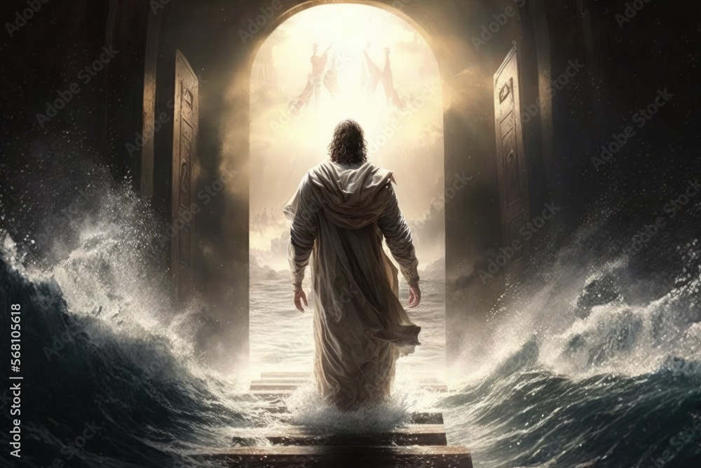 Jesus Steps Across the Sea to Reach Heaven's Gate and God's Kingdom ...