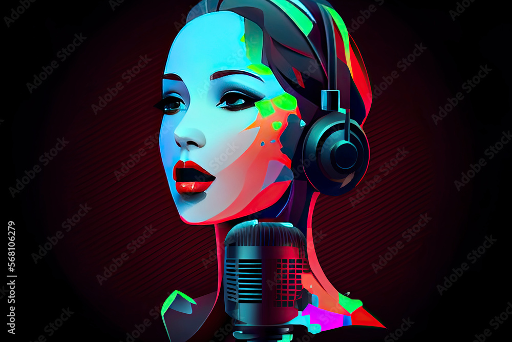 Virtual assistant voice recognition service technology. AI artificial ...