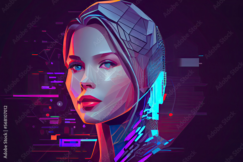 Virtual assistant voice recognition service technology. AI artificial ...