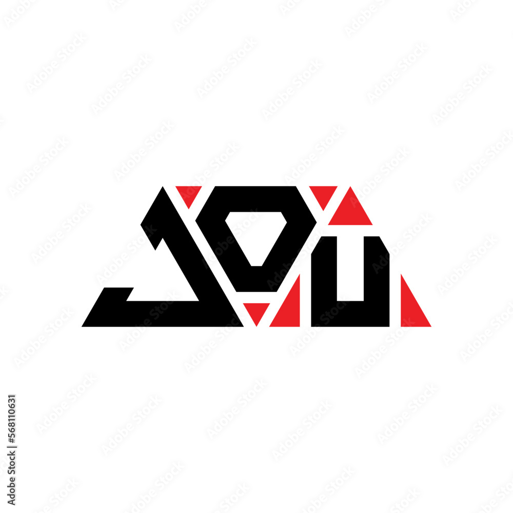 JOU triangle letter logo design with triangle shape. JOU triangle logo ...