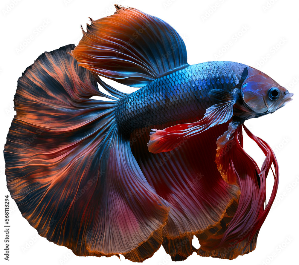 Betta fish, AI generated illustration, transparent PNG. Stock ...