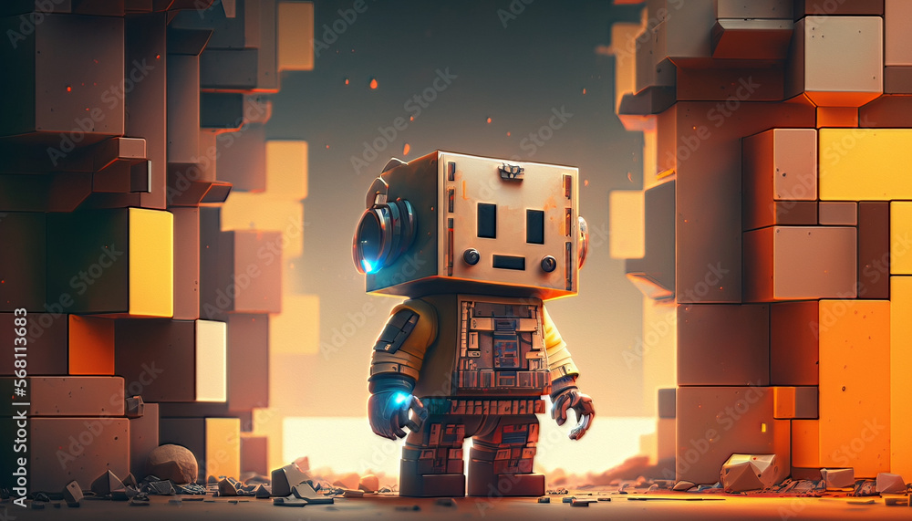 robot cube abstract background, 3d cube background, technology vector ...