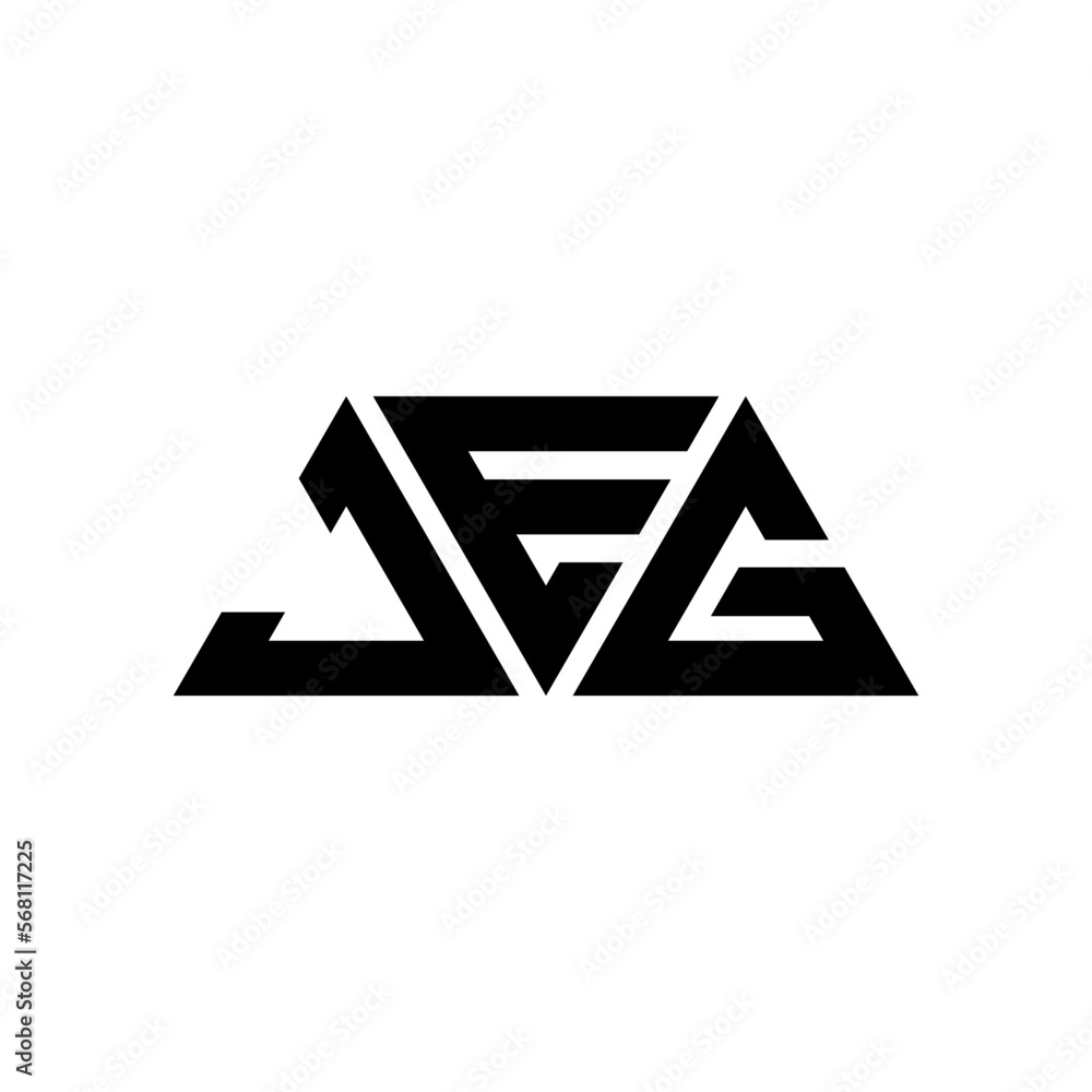 JEG triangle letter logo design with triangle shape. JEG triangle logo ...