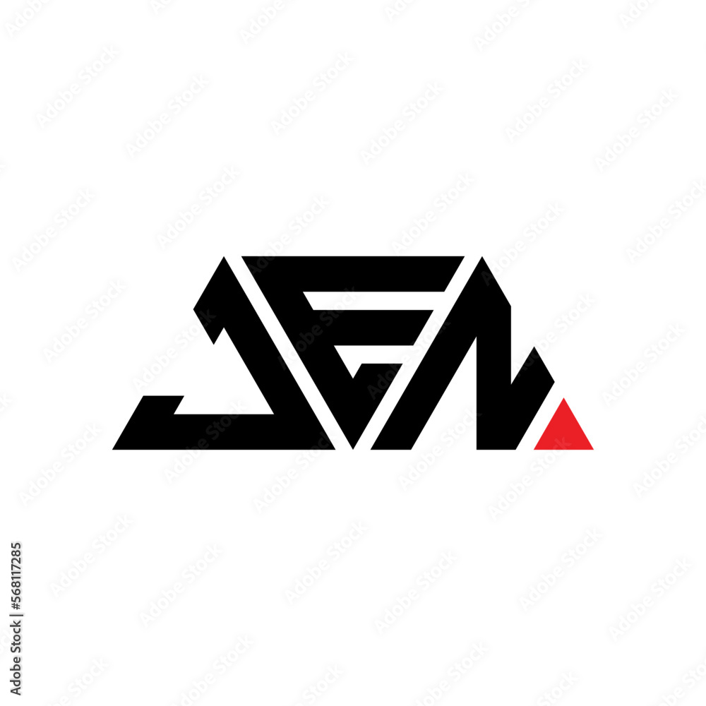 JEN triangle letter logo design with triangle shape. JEN triangle logo ...