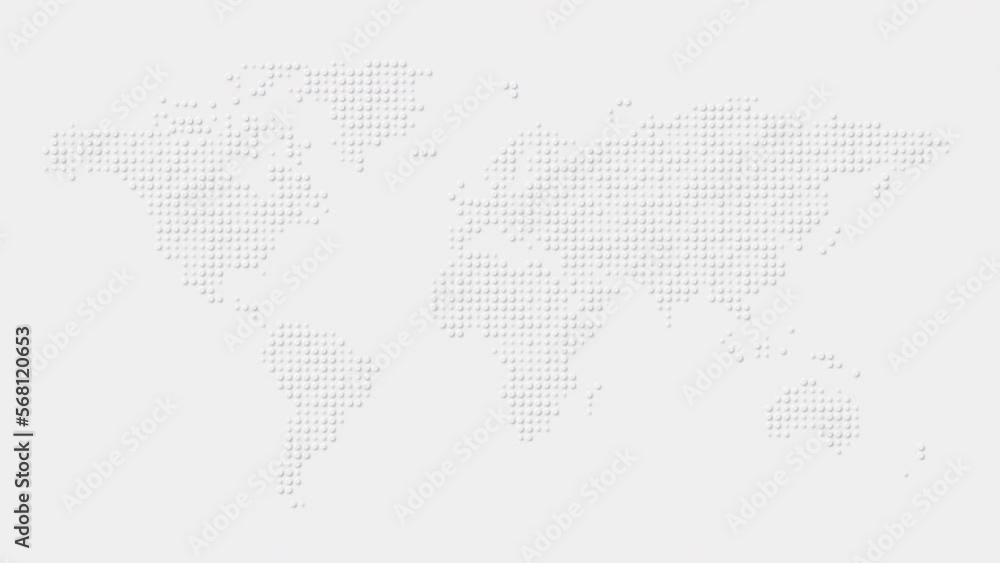 Dotted world map. Dots globe world map. Seamless loop. Digital world ...