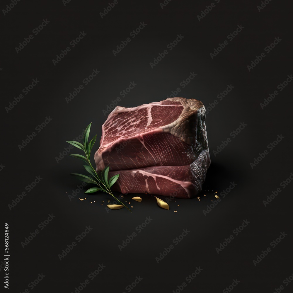 Beef steak on black background. Beef wagyu. Australian wagyu. Steak ...