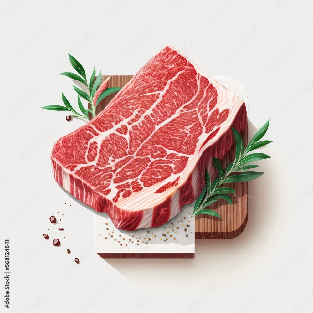 Beef steak on white background. Beef wagyu. Australian wagyu. Steak ...