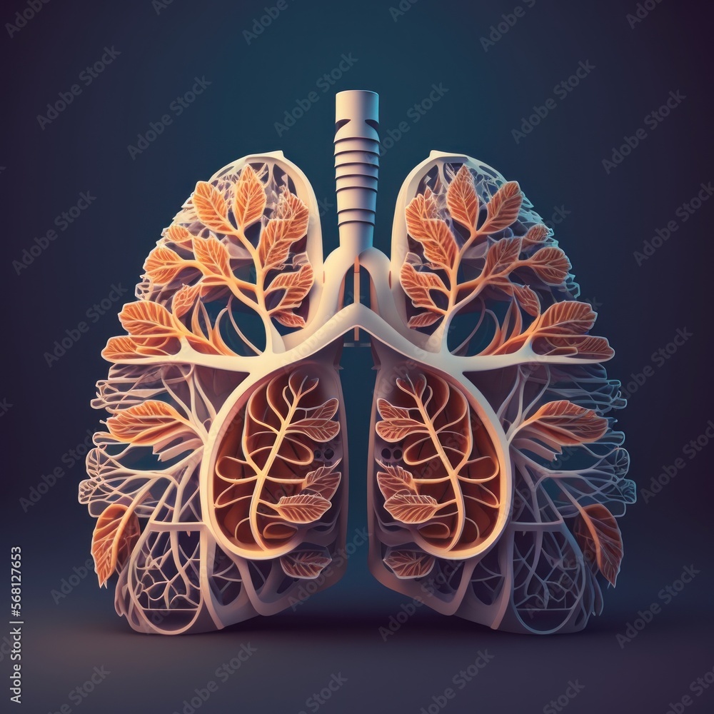 Human lungs, lung, medicine, lung, tree, roots, leaves, criative ...